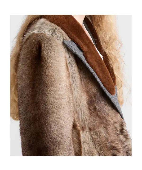 Prada Shearling And Cloth Coat
