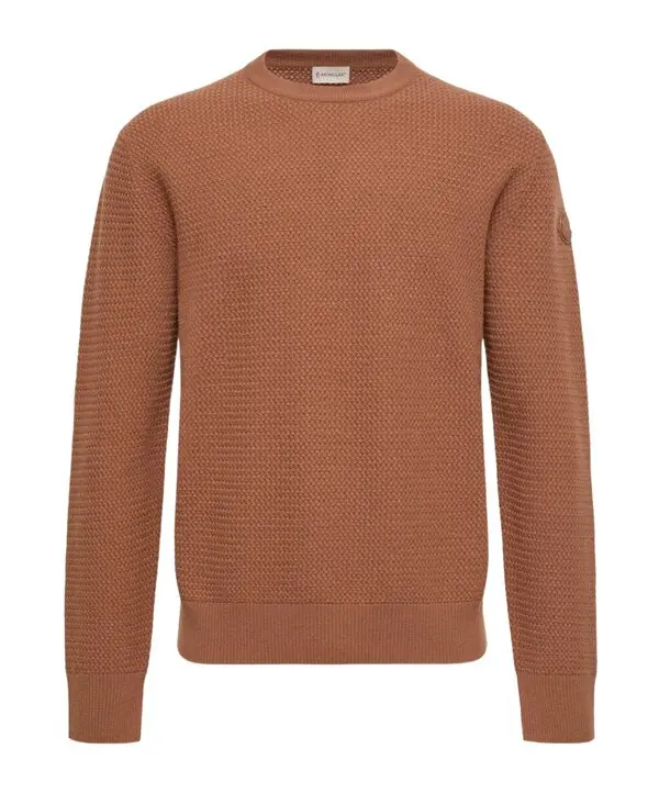 Moncler Textured Cashmere Wool Crew Neck Sweater