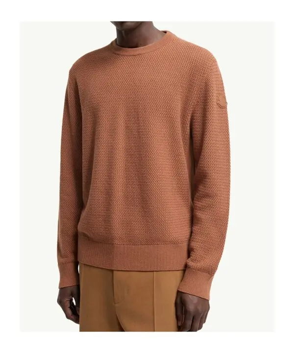 Moncler Textured Cashmere Wool Crew Neck Sweater
