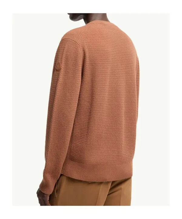 Moncler Textured Cashmere Wool Crew Neck Sweater