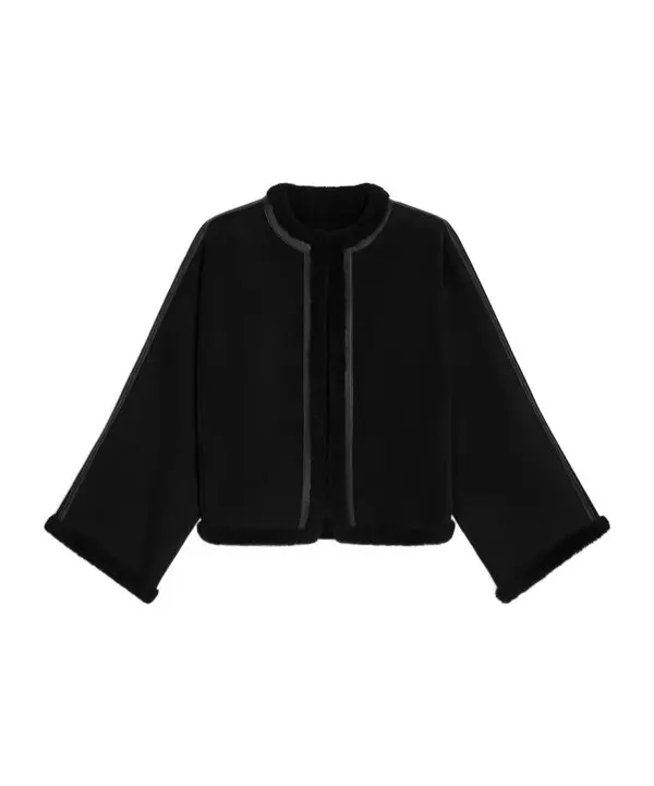 Celine Suede Jacket With Quilted Details