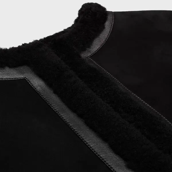 Celine Suede Jacket With Quilted Details