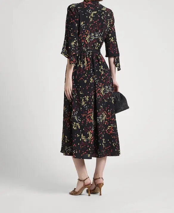 MAXCO. Max&co. Midi Dress With Floral Print And Mandarin Collar