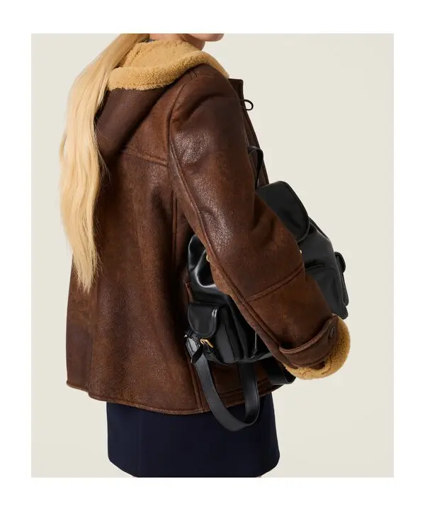 Miu Miu Waxed Shearling Duffle Coat