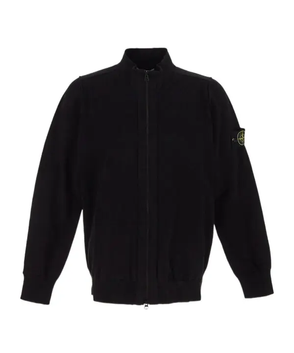 Stone Island Logo Patch Zip-up Jumper