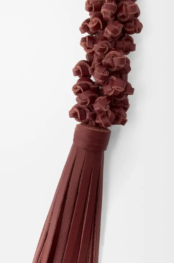 Loewe Braided Knot Charm In Calfskin - Mahogany