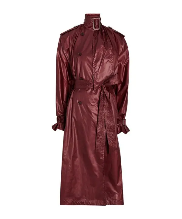 Saint Laurent Lavallière Double-breasted Nylon Trench Coat
