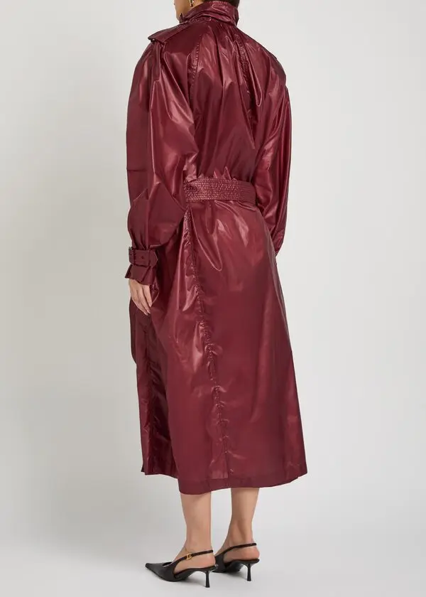 Saint Laurent Lavallière Double-breasted Nylon Trench Coat
