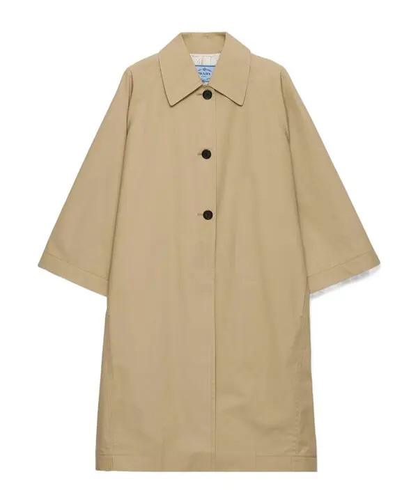 Prada Single-breasted Cotton Canvas Coat