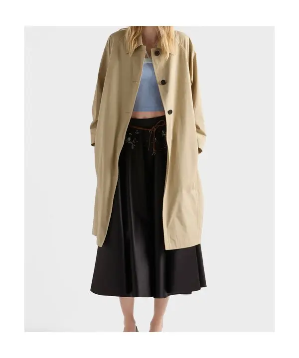 Prada Single-breasted Cotton Canvas Coat