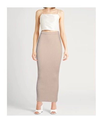 Max Mara Ribbed Knit Maxi Skirt
