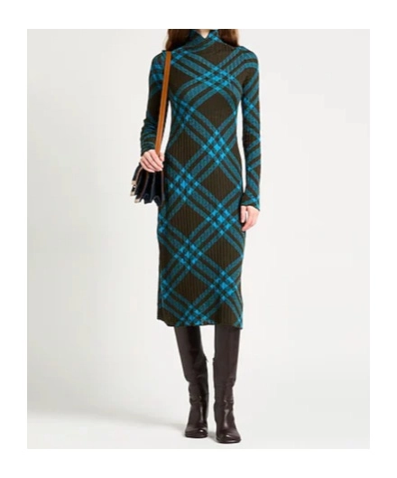 Burberry Tartan Knit Sheath Dress