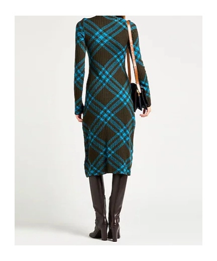 Burberry Tartan Knit Sheath Dress