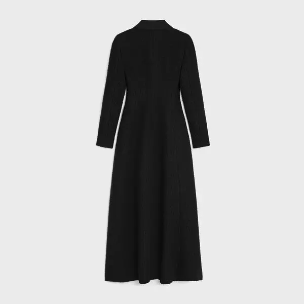 Celine Double-breasted Wool Natt Coat