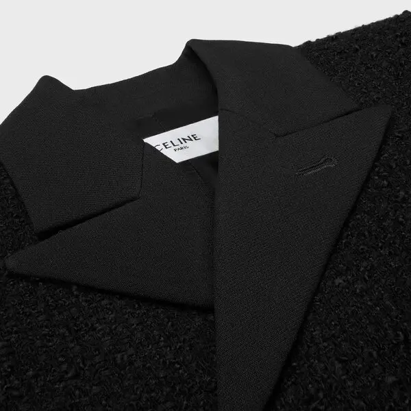 Celine Double-breasted Wool Natt Coat