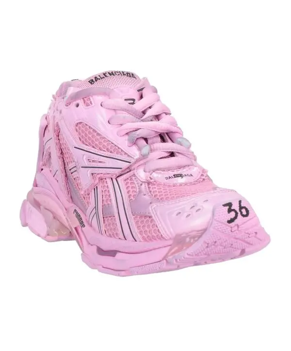 Balenciaga Lace-up Logo Sneakers - Pink