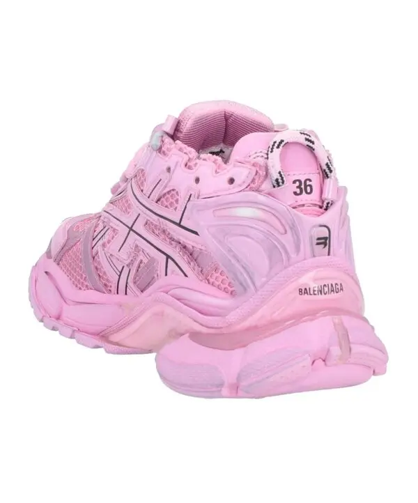 Balenciaga Lace-up Logo Sneakers - Pink