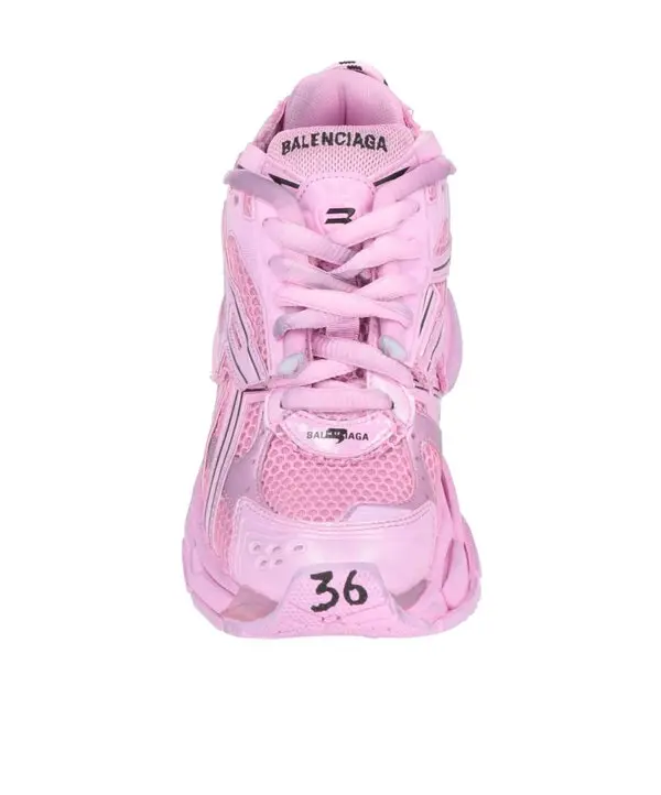 Balenciaga Lace-up Logo Sneakers - Pink