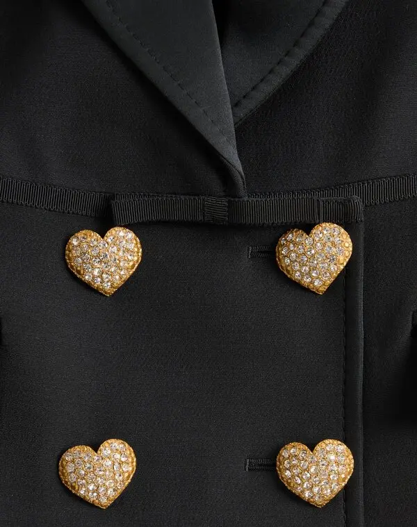 Valentino Garavani Crepe Couture Jacket With Heart-shaped Buttons