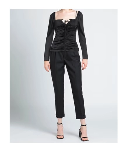 GANNI Ruched Long Sleeve Top