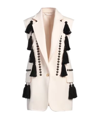 Max Mara Sleeveless Single-breasted Suit - White