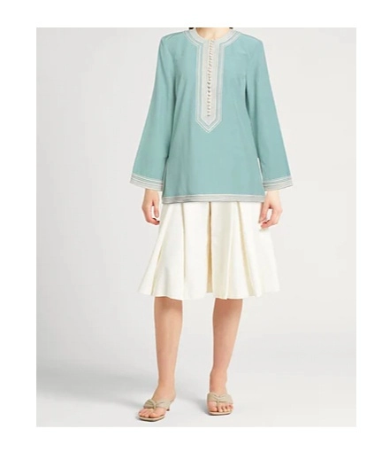Tory Burch Embroidered Long Sleeve Cover-up - Blue