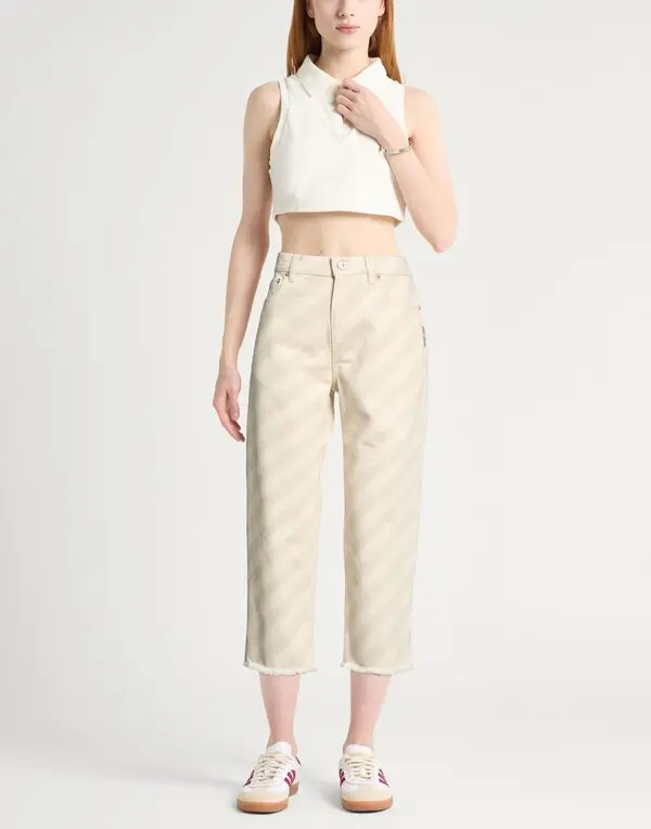 Marni Straight-leg Cropped Trousers With Diagonal Stripes