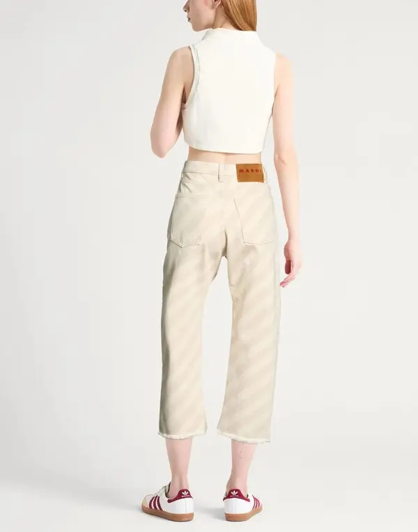 Marni Straight-leg Cropped Trousers With Diagonal Stripes