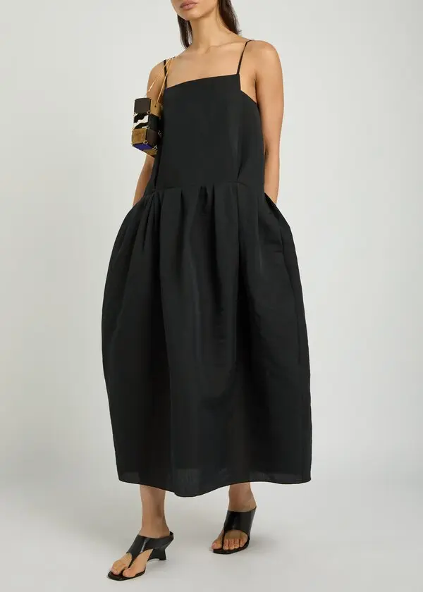 Khaite Silk And Cotton-blend Midi Dress