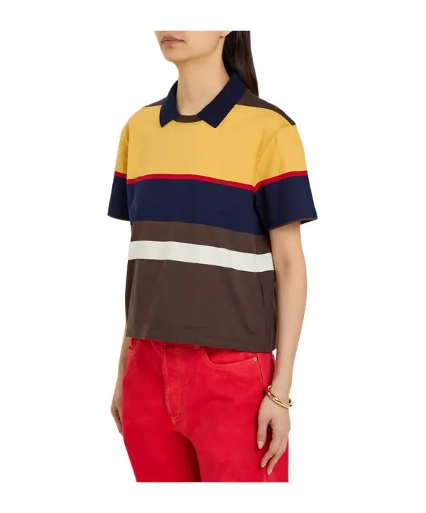 Versace Striped Cotton Polo T-shirt