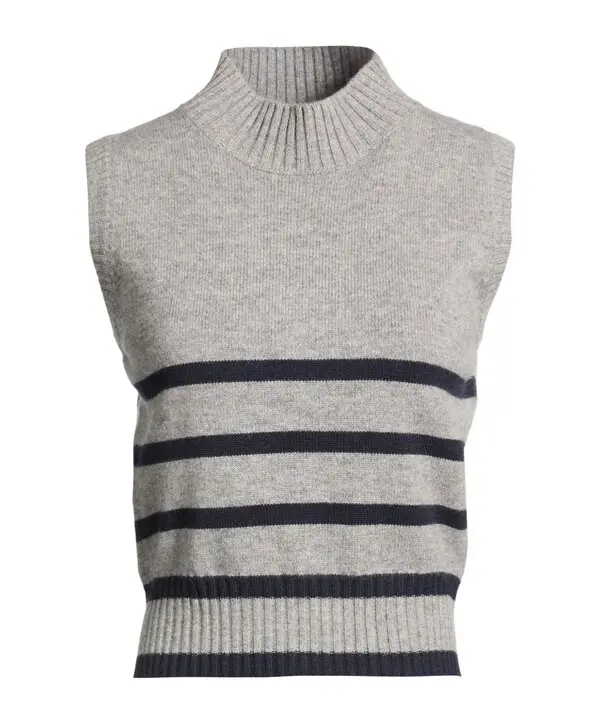 Brunello Cucinelli Sleeveless High Neck Striped Sweater Vest