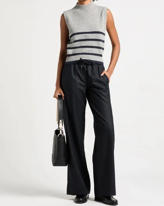 Brunello Cucinelli Sleeveless High Neck Striped Sweater Vest