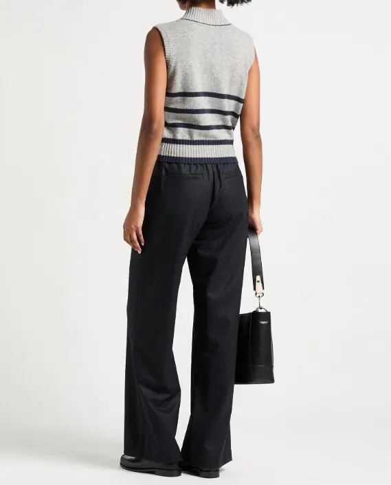 Brunello Cucinelli Sleeveless High Neck Striped Sweater Vest