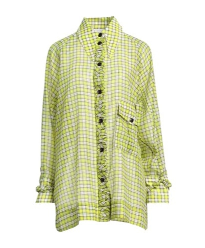 GANNI Checked Tartan Pattern Shirt