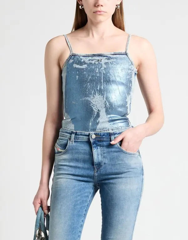 DIESEL® Solid Color Denim Sleeveless Top