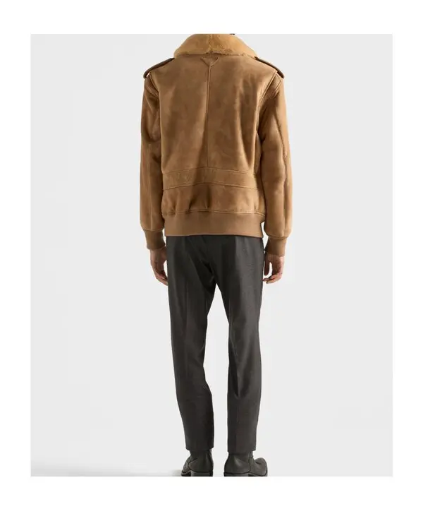 Prada Suede And Shearling Bomber Jacket