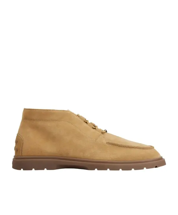 TOD'S Suede Elastic-lace Desert Boots