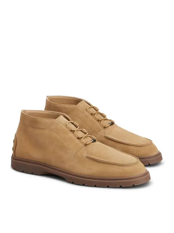 TOD'S Suede Elastic-lace Desert Boots