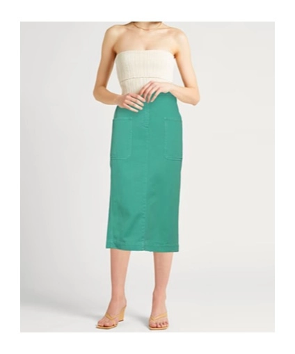 Max Mara Denim Pencil Skirt With Rear Slit - Blue