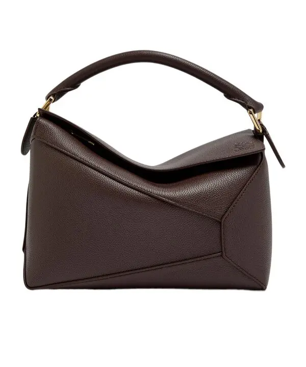 Loewe Puzzle Edge Small Leather Top Handle Bag - Black