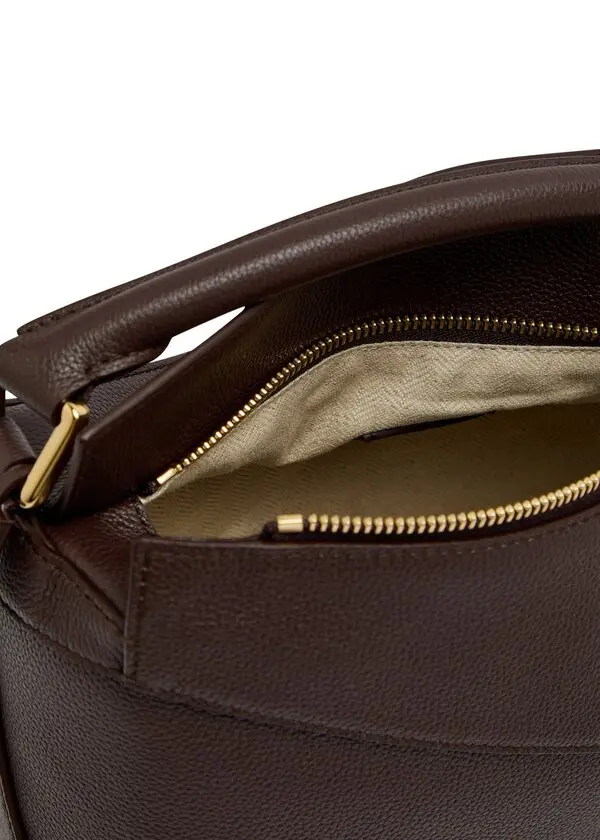 Loewe Puzzle Edge Small Leather Top Handle Bag - Black