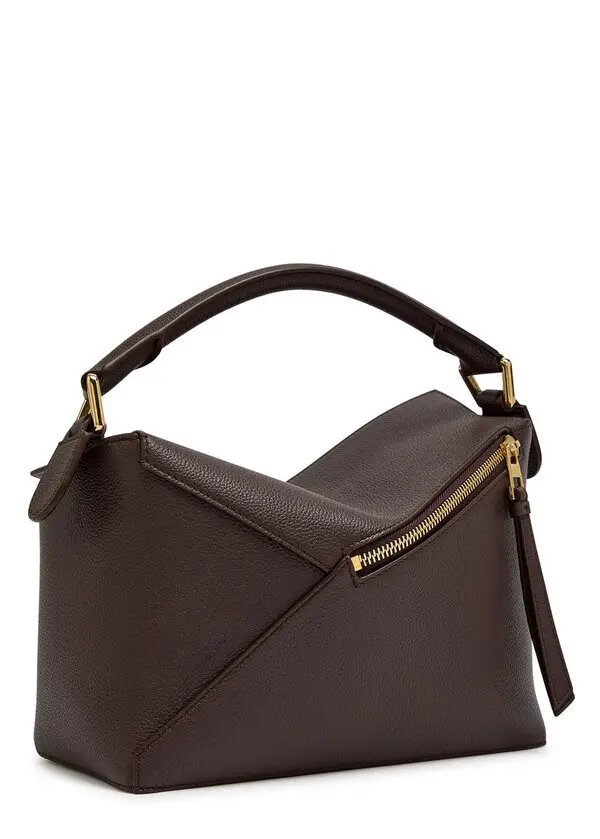 Loewe Puzzle Edge Small Leather Top Handle Bag - Black