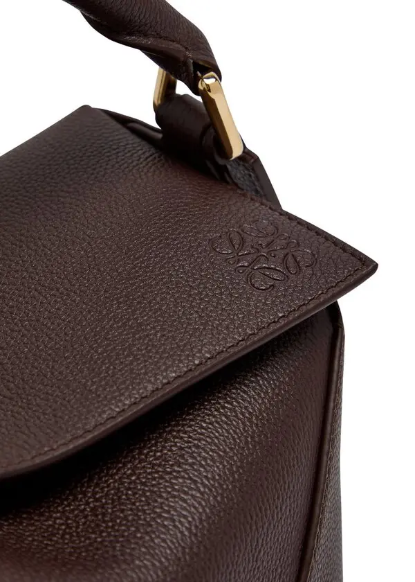 Loewe Puzzle Edge Small Leather Top Handle Bag - Black