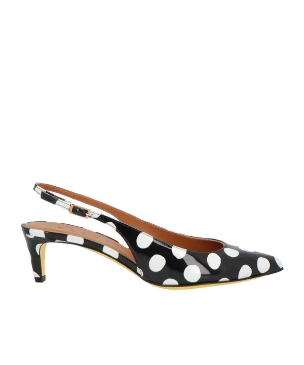 Marni Polka Dot Pointed-toe High-heeled Slingback Sandals