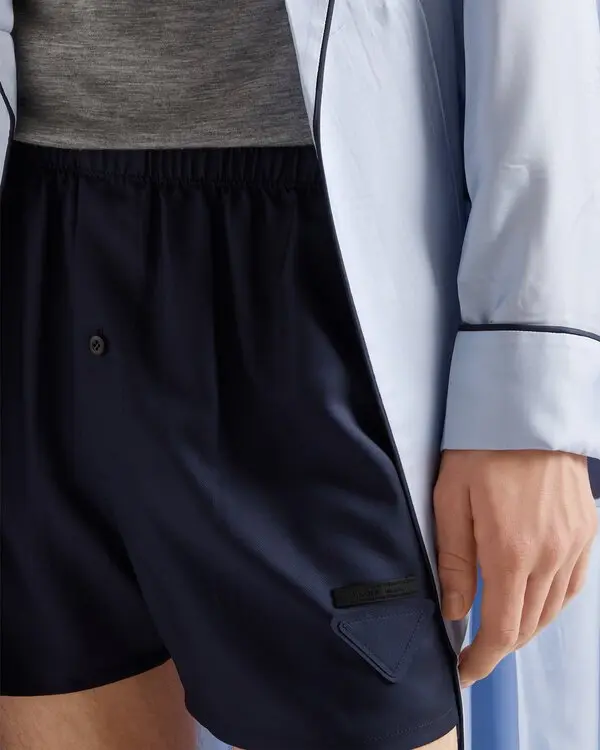 Prada Silk Boxer Shorts With Logo Detail