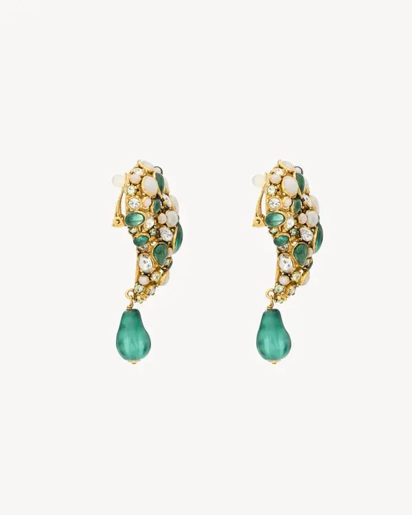 Saint Laurent Heart-shaped Pendant Earrings