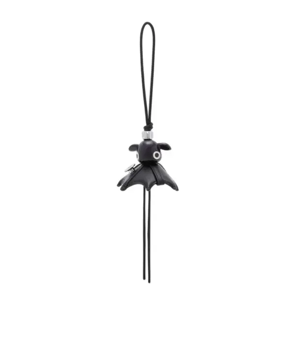 Loewe Pantaroo Pendant With Leather Straps And Anagram Dice - Black