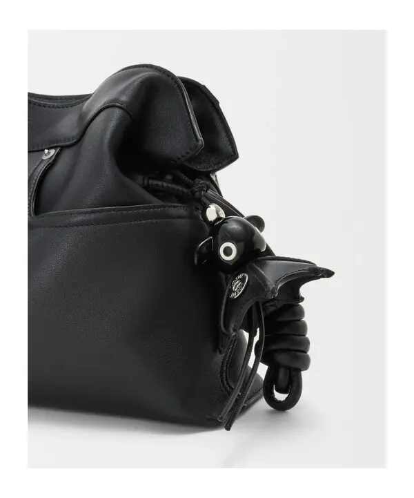 Loewe Pantaroo Pendant With Leather Straps And Anagram Dice - Black
