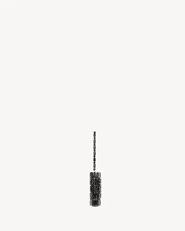 Saint Laurent Micro Evening Bag In Crystals - Black