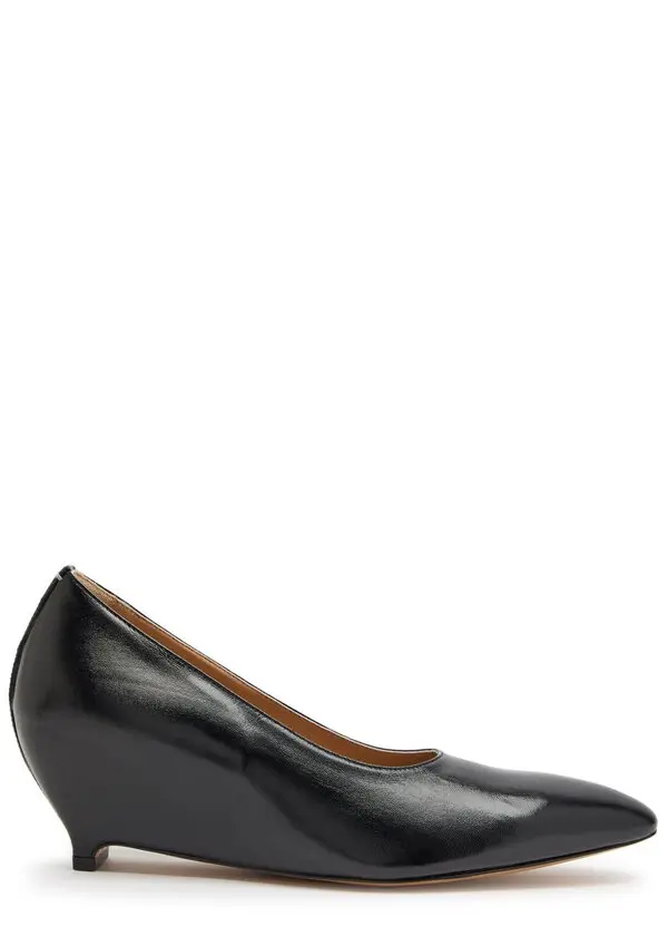 MAISON MARGIELA Heelless Pointed-toe Leather Pumps - Black